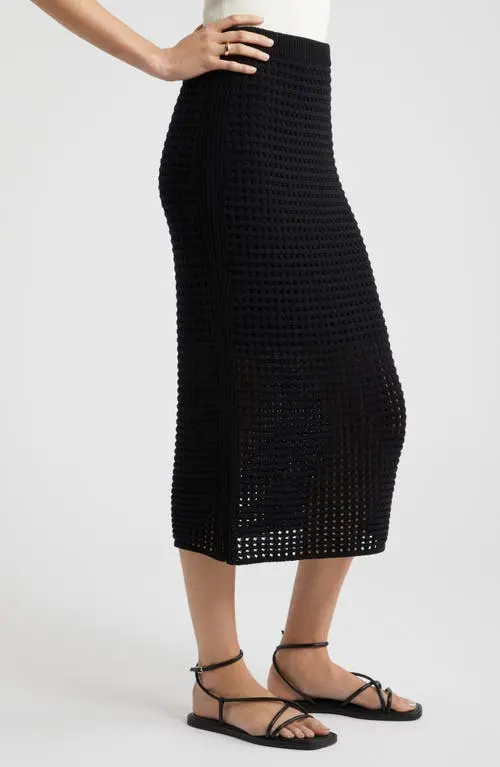 Nordstrom Mesh Stitch Knit Midi Skirt