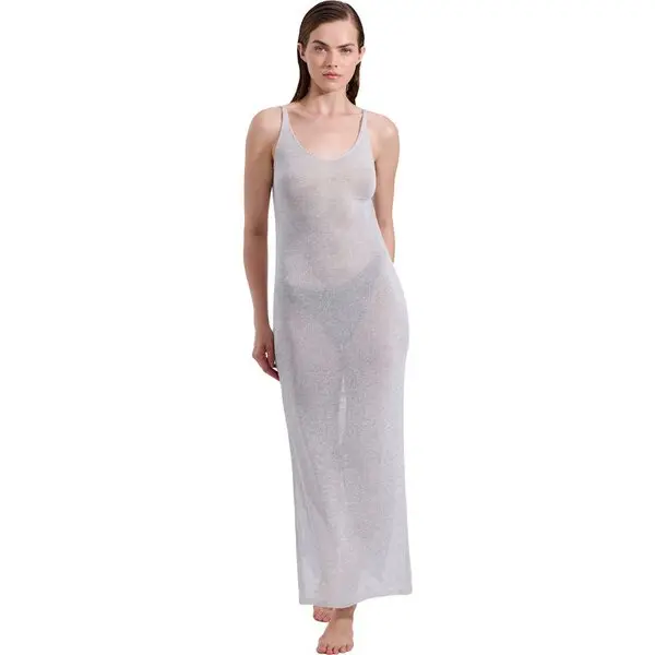 LUMA GOTTEX Solar Shimmer Knit Dress Cover-up - Grey-silver