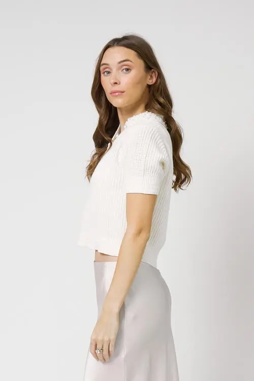 Central Park West Charli Pearl Collared Polo