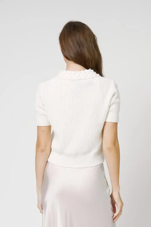 Central Park West Charli Pearl Collared Polo