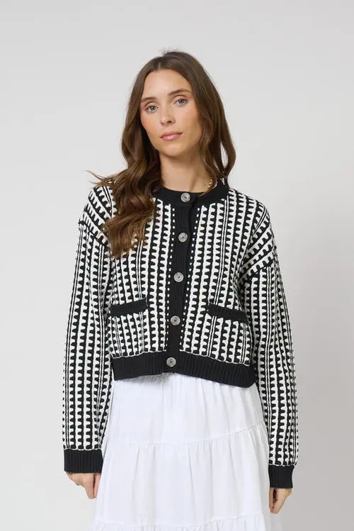 Central Park West Skye Scallop Stitch Cardigan