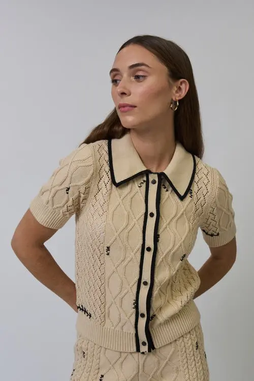 Central Park West Jaden Short Sleeve Cardigan