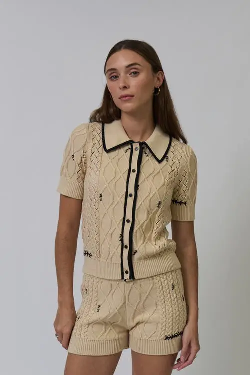 Central Park West Jaden Short Sleeve Cardigan