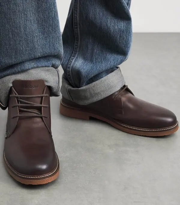 Barbour Leather Kirkstone Desert Boots - Brown