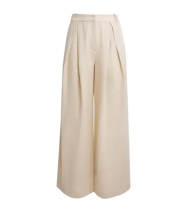 Faithfull The Brand Linen Sofia Wide-leg Trousers - Beige