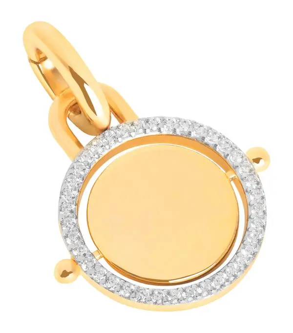ASTRID & MIYU Plated Pavé Spinning Coin Clip Charm - Gold