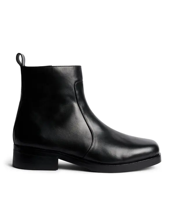 Studio Nicholson Leather Square-toe Boots