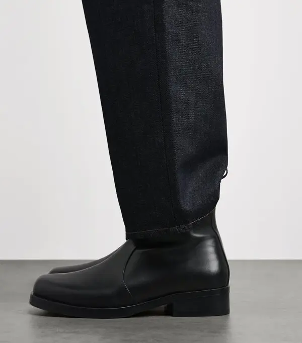 Studio Nicholson Leather Square-toe Boots