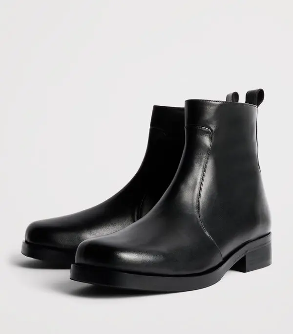 Studio Nicholson Leather Square-toe Boots