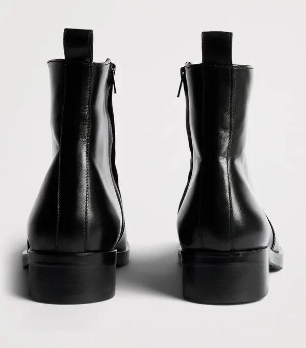 Studio Nicholson Leather Square-toe Boots