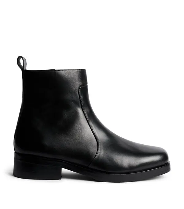 Studio Nicholson Leather Square-toe Boots