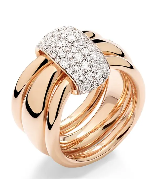 Pomellato Together Rose Gold And Diamond Ring - White