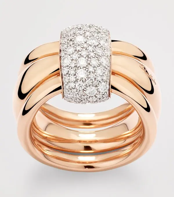 Pomellato Together Rose Gold And Diamond Ring - White