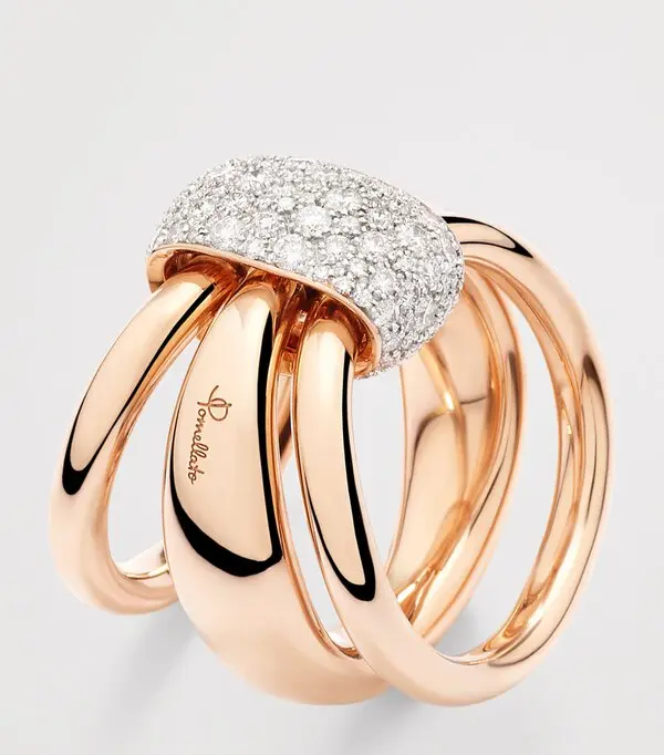 Pomellato Together Rose Gold And Diamond Ring - White