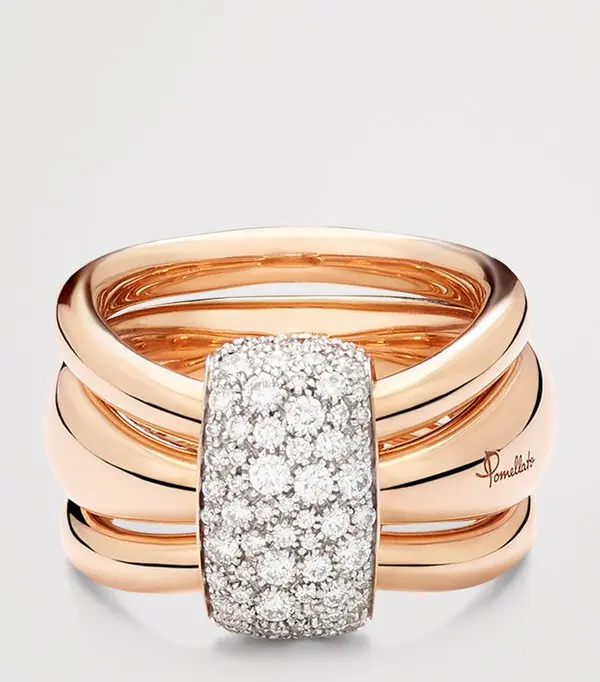 Pomellato Together Rose Gold And Diamond Ring - White