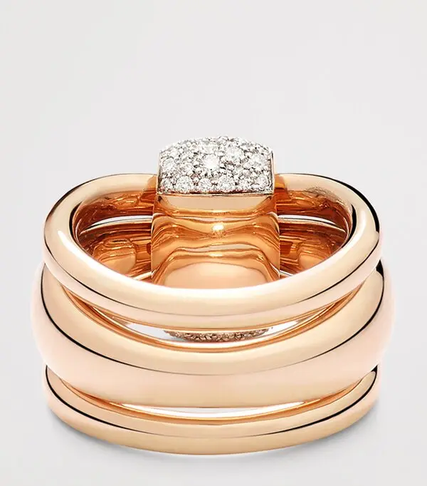 Pomellato Together Rose Gold And Diamond Ring - White