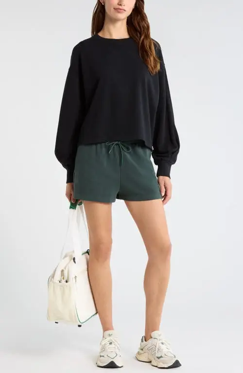 Zella French Terry Crewneck Sweatshirt - Black