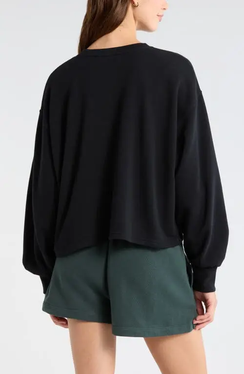 Zella French Terry Crewneck Sweatshirt - Black