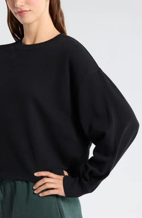 Zella French Terry Crewneck Sweatshirt - Black