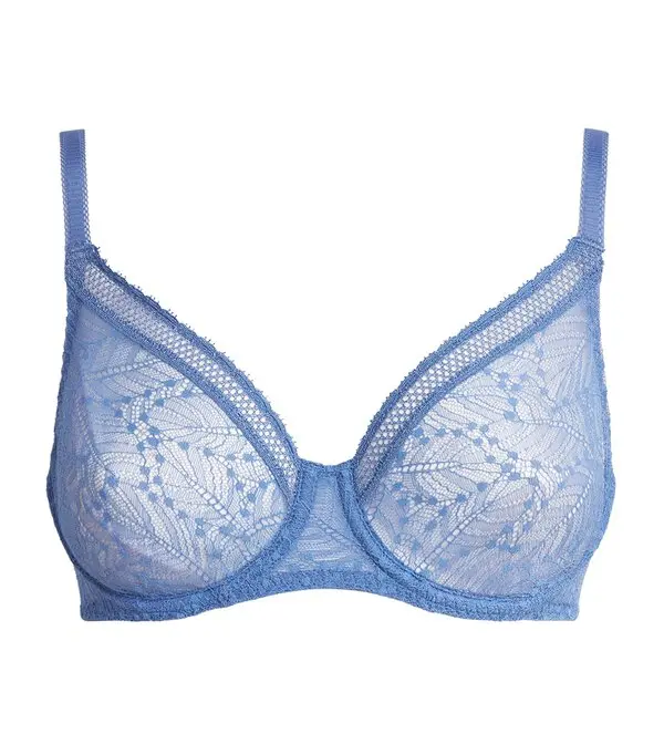 Simone Perele Lace Comète Plunge Bra - Blue