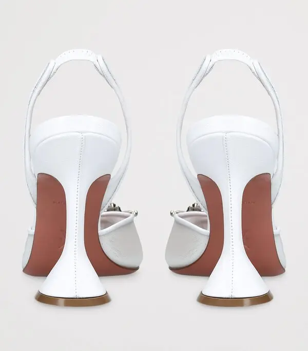 Amina Muaddi Mesh Begum 95 Slingback Pumps - White