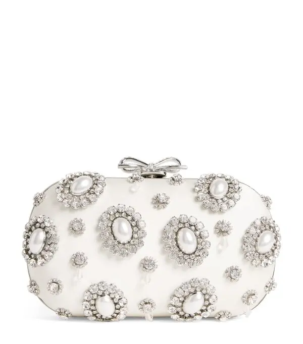 SELF-PORTRAIT Satin Crystal Clutch