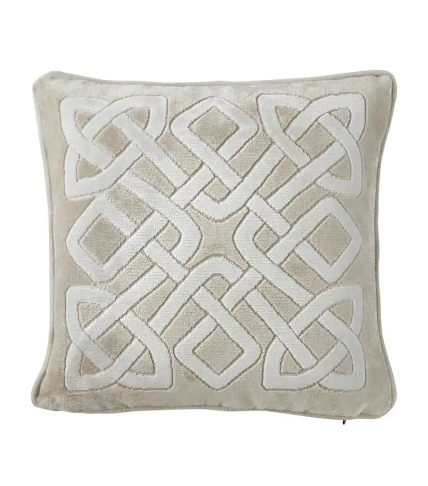 YVES DELORME Entrelac Marine Square Cushion Cover - Neutral