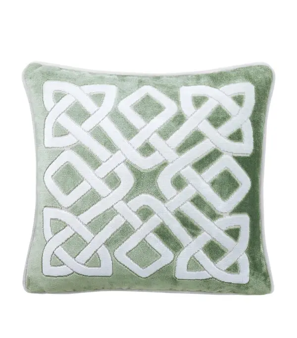 YVES DELORME Entrelac Marine Square Cushion Cover - Green