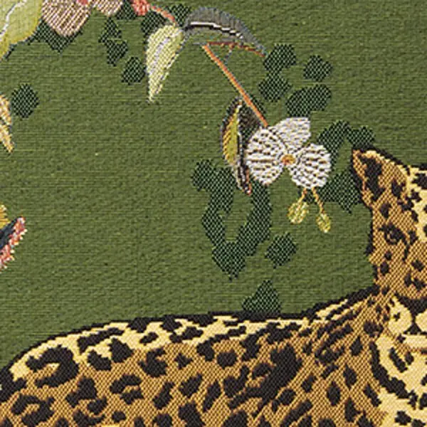 YVES DELORME Orchidia Square Cushion Cover - Green