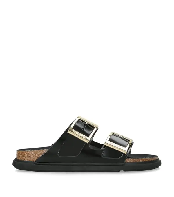 BIRKENSTOCK Leather Arizona Sandals - Black