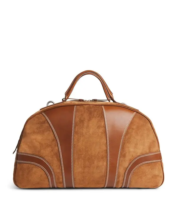 Dries Van Noten Leather-suede Duffle Bag - Brown