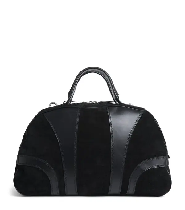 Dries Van Noten Leather-suede Duffle Bag - Black