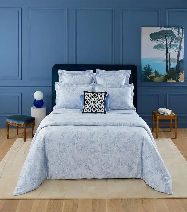 YVES DELORME Ecumes Super King Flat Sheet - Blue