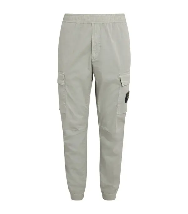 Stone Island Stretch-cotton Tapered Cargo Trousers - Green