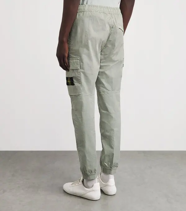 Stone Island Stretch-cotton Tapered Cargo Trousers - Green
