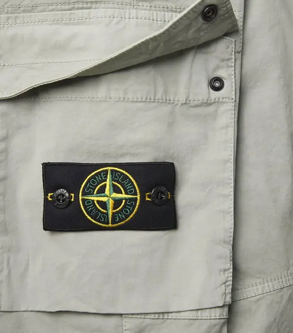 Stone Island Stretch-cotton Tapered Cargo Trousers - Green