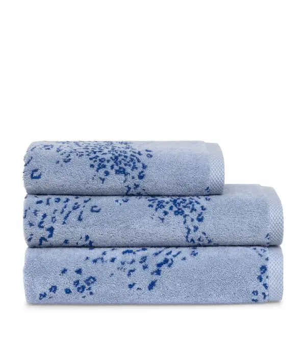 YVES DELORME Cotton Écumes Hand Towel - Blue