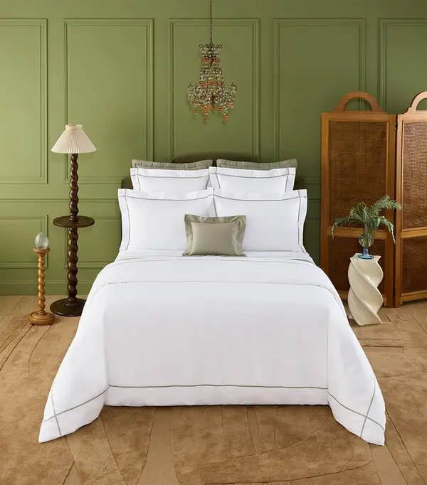 YVES DELORME Athena King Oxford Pillowcase - Green
