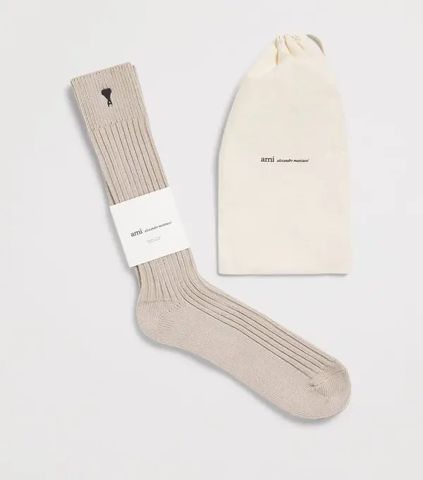 AMI Paris Cotton-blend De Coeur Socks