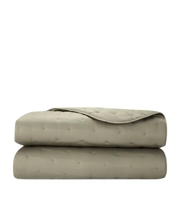 YVES DELORME Triomphe Kaki Super King Bedcover - Green