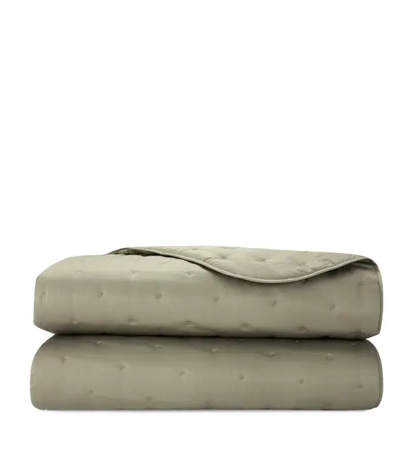 YVES DELORME Triomphe Kaki King Bedcover - Green