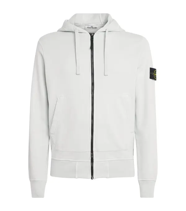 Stone Island Organic Cotton Zip-up Hoodie - Blue