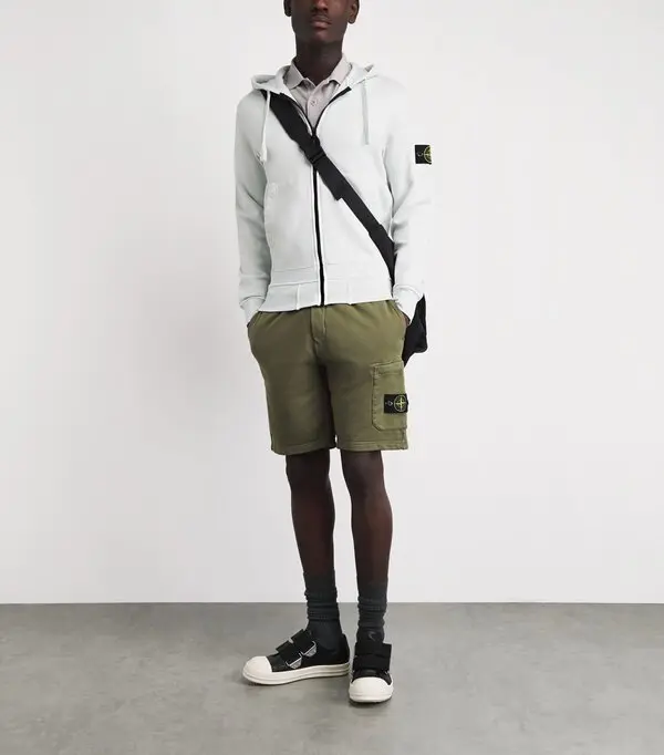Stone Island Organic Cotton Zip-up Hoodie - Blue
