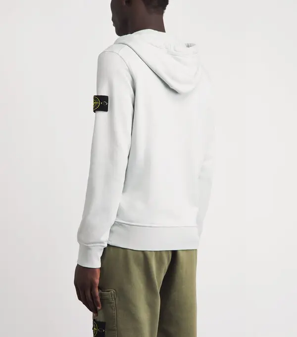 Stone Island Organic Cotton Zip-up Hoodie - Blue