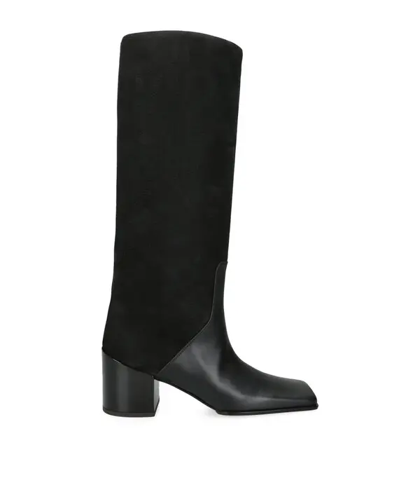 Alaïa Leather Panelled Knee-high Boots 55 - Black