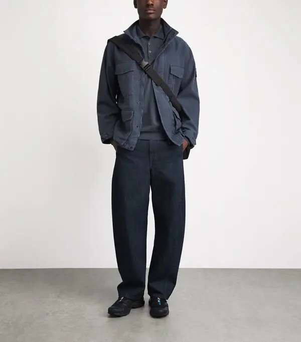 Stone Island Virgin Wool Polo Sweater - Blue