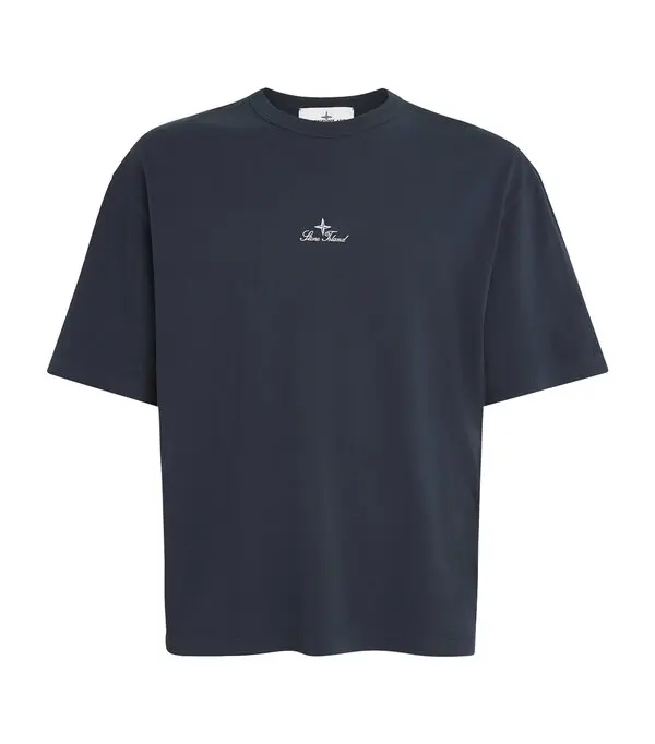 Stone Island Organic Cotton Logo T-shirt - Navy