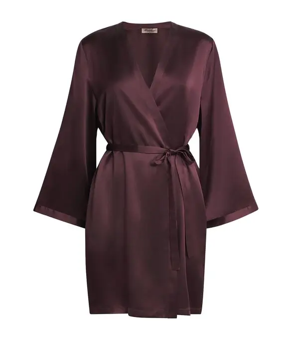 MARJOLAINE Silk Robe - Brown