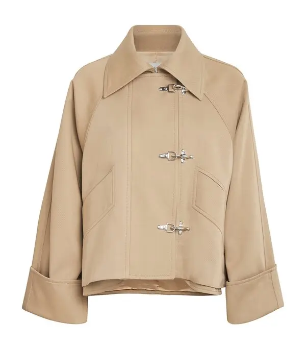PATOU Cotton Twill Cropped Jacket - Beige