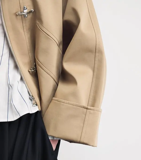 PATOU Cotton Twill Cropped Jacket - Beige